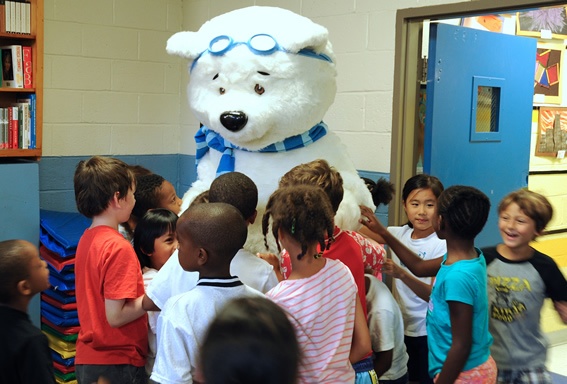 Zeke the Polar Bear Mascot Teaches Water Safety